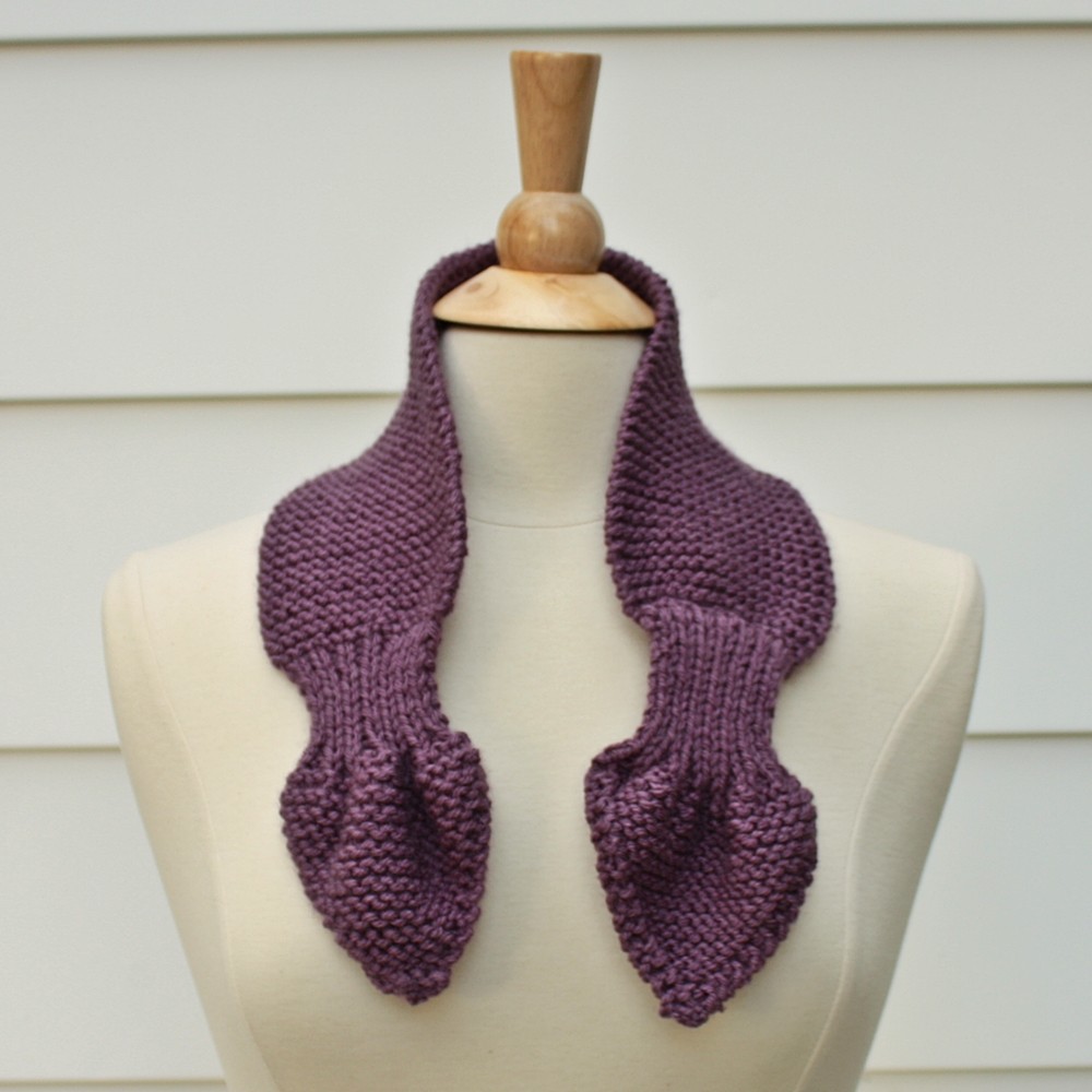 Knit Scarf - Keyhole Scarf Scarflette Purple Winter on Luulla