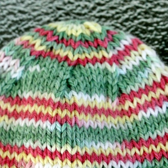 Knit Baby Hat Cap Yellow Green Pink Warm Infant on Luulla