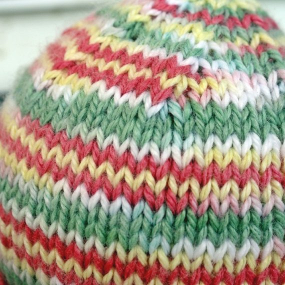 Knit Baby Hat Cap Yellow Green Pink Warm Infant on Luulla